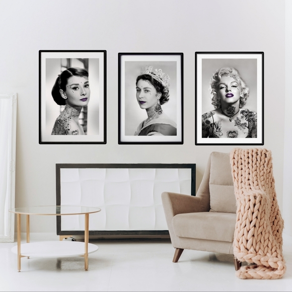 ICON | Art | Set Iconic Celebrity Tattoo Prints Trio Posters 2x18 ...